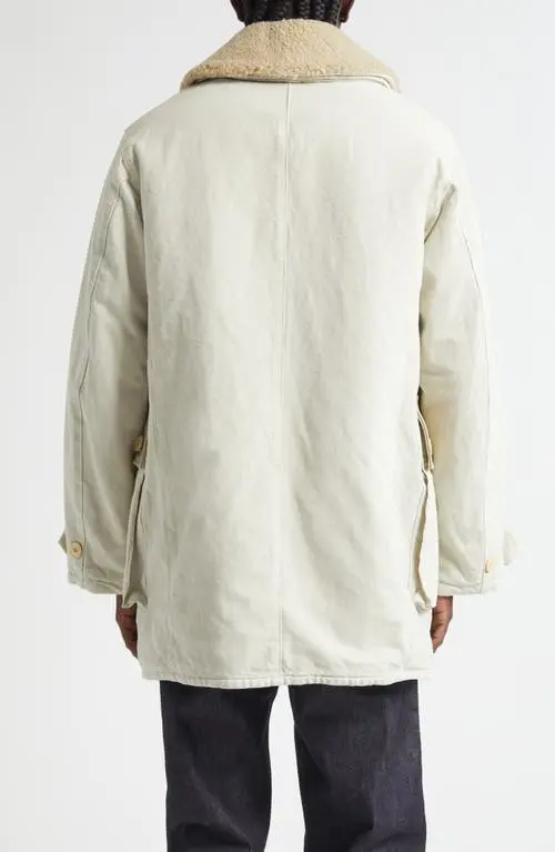 Visvim Winfield Field Coat With Genuine Shearling Collar - Off